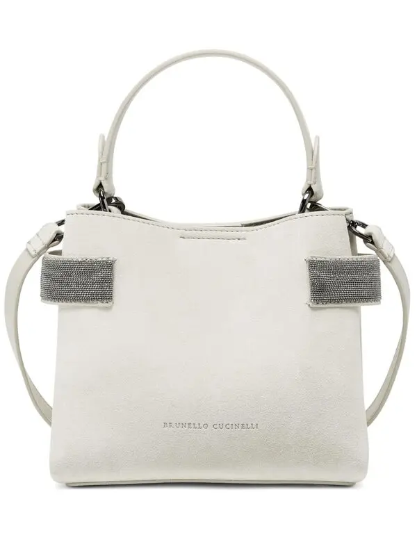 Brunello Cucinelli Essence Small Tote Bag - White