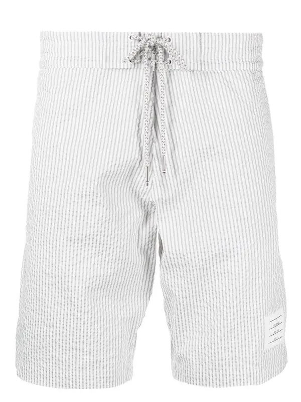 Thom Browne Seersucker Stripe-print Swim Shorts