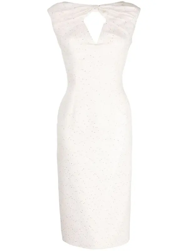 SAIID KOBEISY Sequin-embellished Tweed Midi Dress