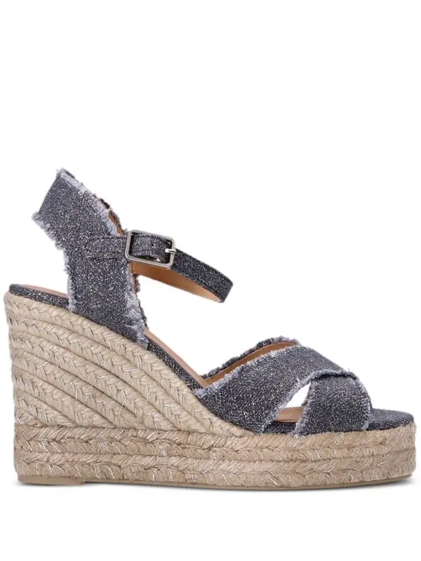 CastaÑer 100mm Bromelia Metallic Espadrilles - Grey