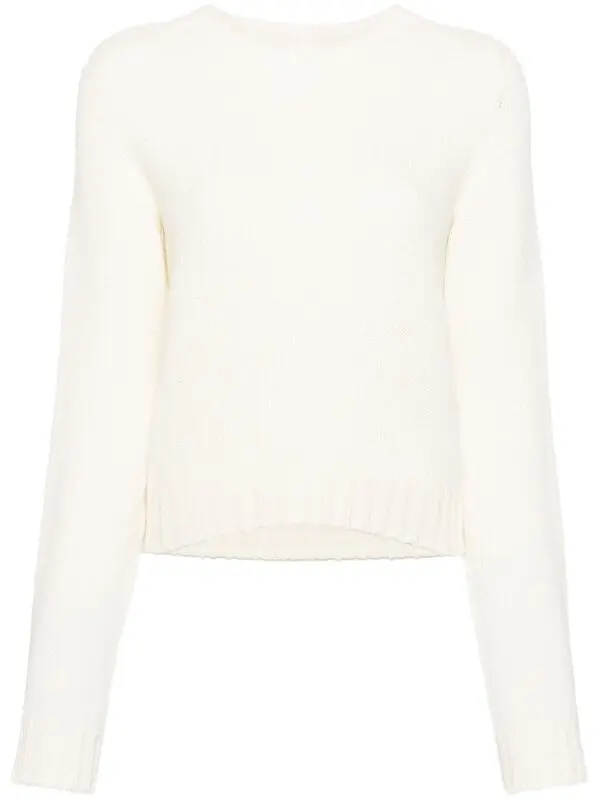 Palm Angels Curved-logo Wool-blend Jumper - Neutrals