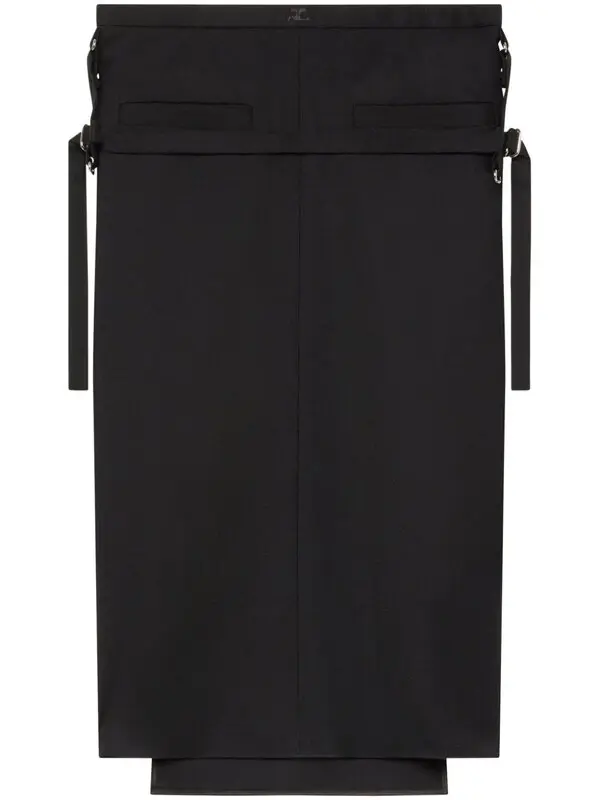 COURREGES Panelled Virgin Wool Midi Skirt