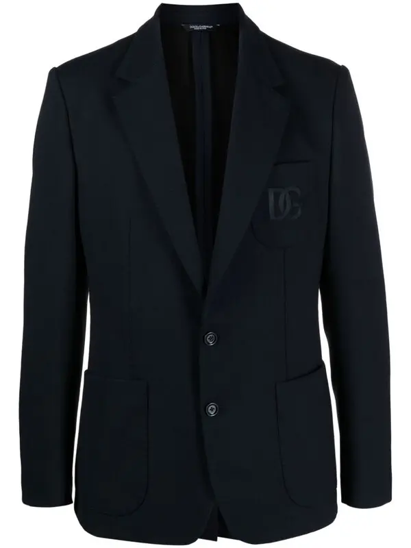 Dolce & Gabbana Portofino Logo-embroidered Blazer - Blue