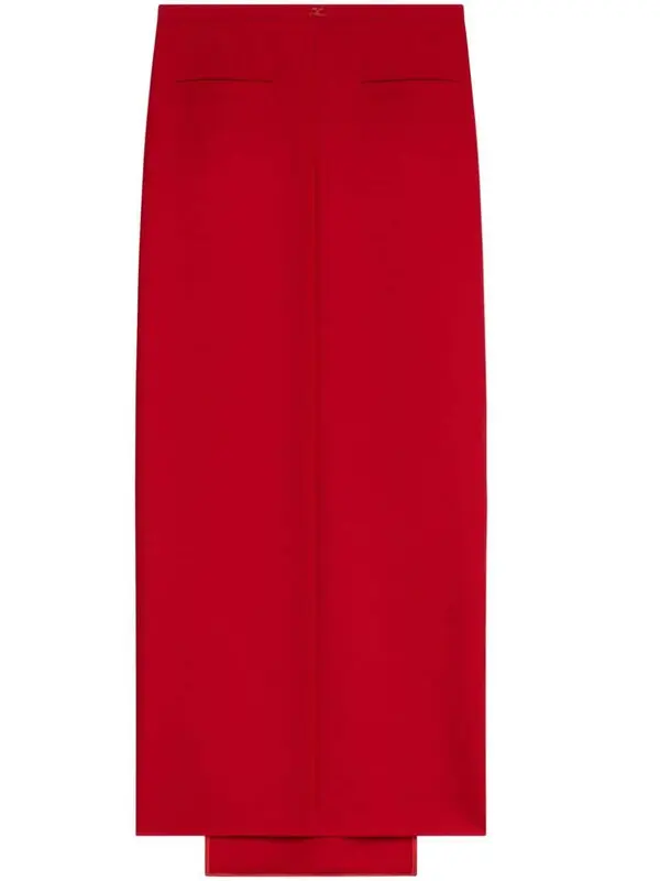 COURREGES Heritage Virgin Wool Maxi Skirt - Red