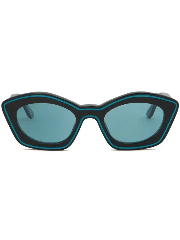 Marni Logo-print Oval-frame Sunglasses