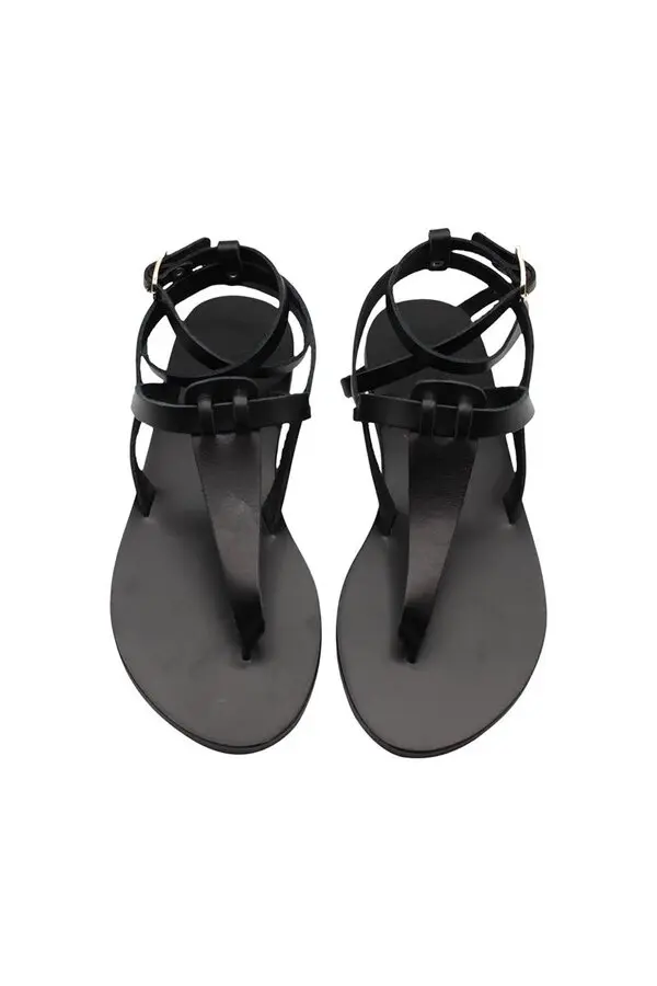 ANCIENT GREEK SANDALS Estia Sandals Shoes - Black