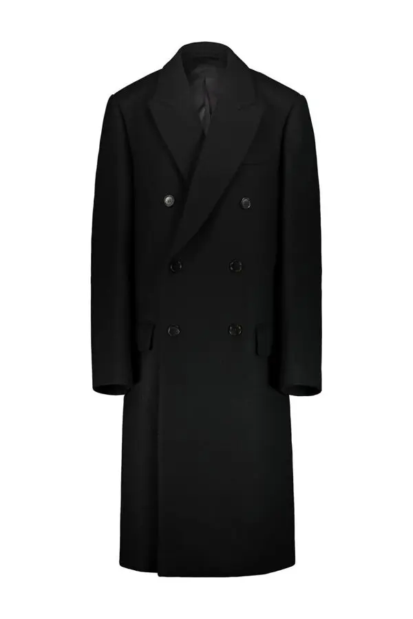 Wardrobe.NYC Hailey Bieber Bonded Virgin Wool Coat - Black