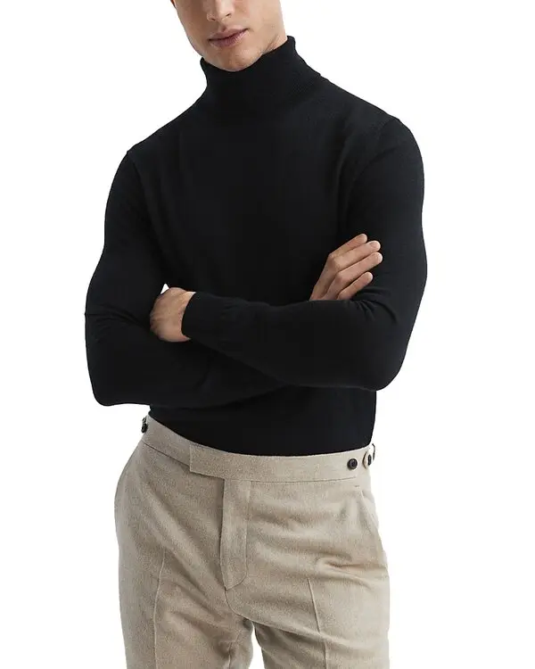 REISS Caine Wool Roll Neck Sweater - Black