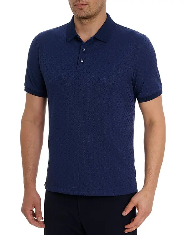 Robert Graham Elias Classic Fit Short Sleeve Polo Shirt - Navy
