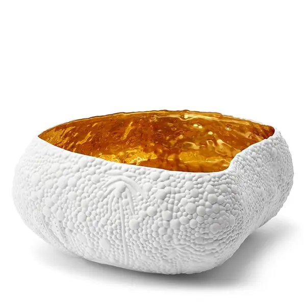 L'Objet Haas Mojave Desert White + Gold Large Bowl - White/gold