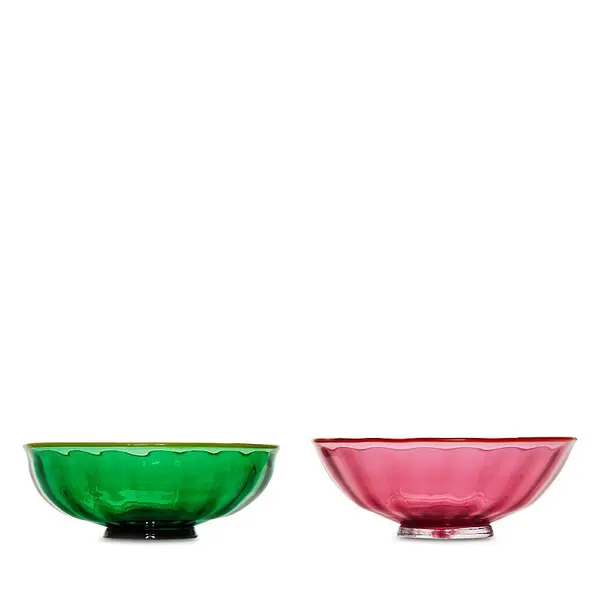 La DoubleJ Murano Glass Luxury Nut Bowls, Set Of 2 - Assorted