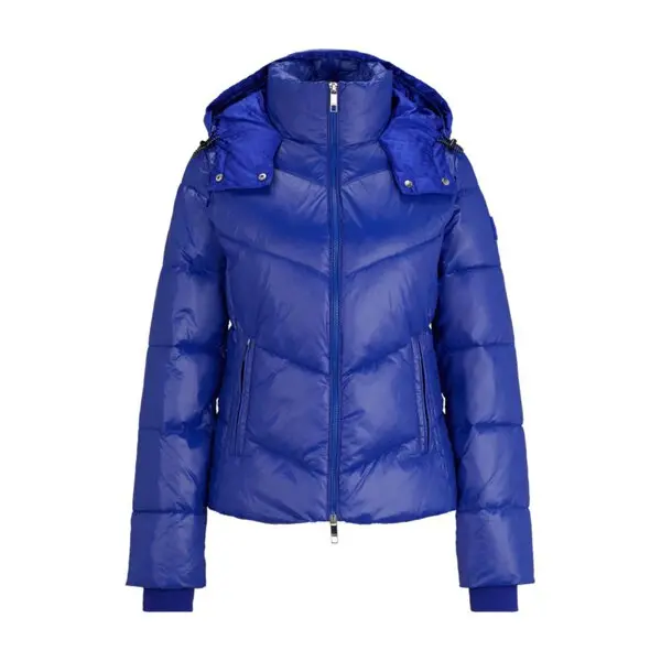 Buy Hugo Boss Waterrepellent Puffer Jacket In Gloss Material Blue At