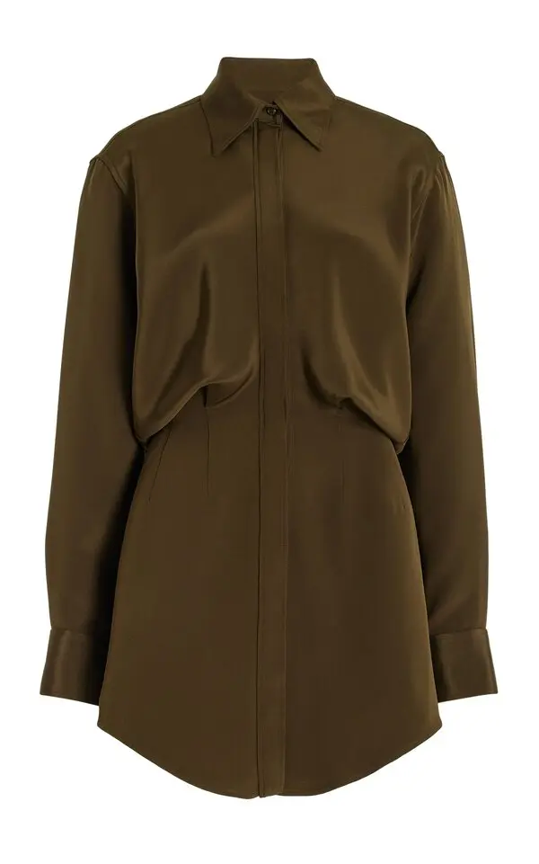 brandon maxwell vera shirt dress Brandon Maxwell The Vera Button Down Mini Silk Shirtdress