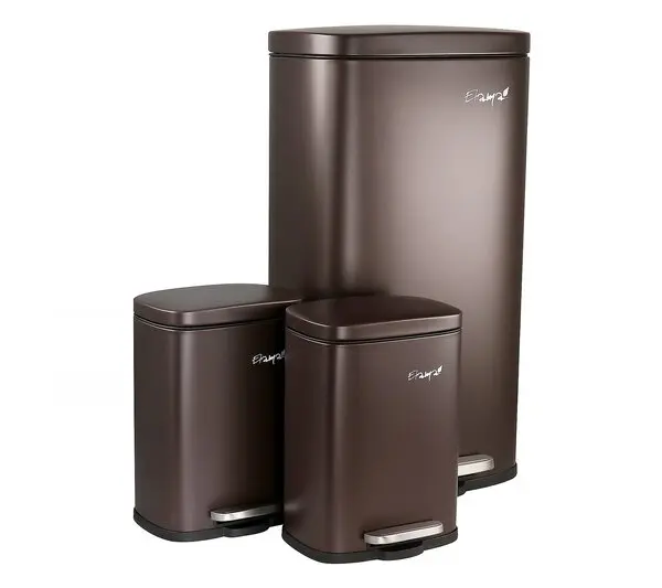ELAMA 3 Piece 30 Liter And 5 Liter Step Trash C An Set