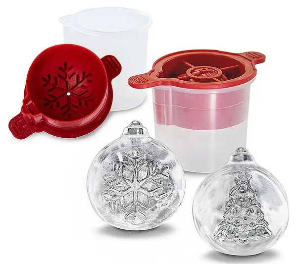 TOVOLO 8 Piece Holiday Tree And Snowflake Craft Ice Molds