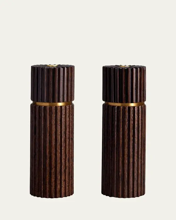 L'Objet Ionic Salt & Pepper Mills, Smoked Oak - One-color