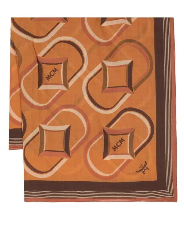 Mcm Diamond Monogram Wool Scarf