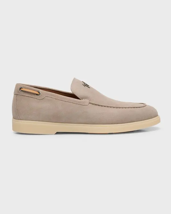 GIUSEPPE ZANOTTI Suede Moccasin Loafers - Sasso