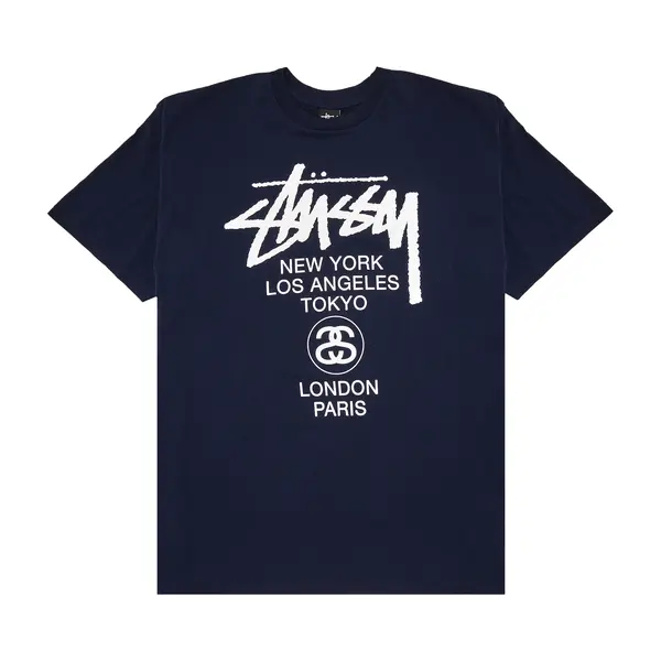 StÜssy World Tour Tee 'navy - Blue