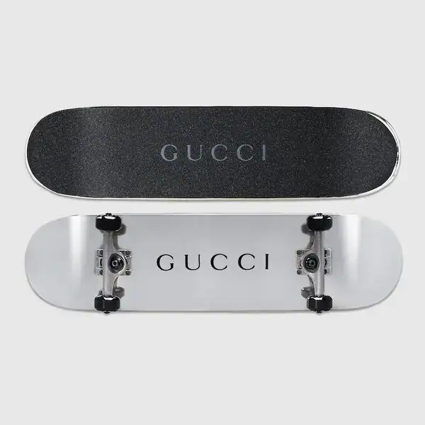 Gucci Logo Skateboard - Silver | Editorialist
