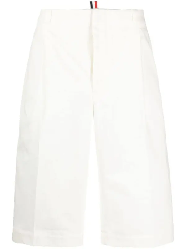 Thom Browne Logo Pull-tab Cotton Shorts