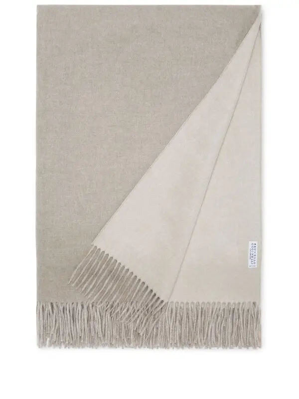 Brunello Cucinelli Fringed Cashmere Blanket - Neutrals