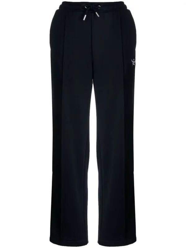 Mcm Essential Logo-embroidered Terry Track Pants - Blue