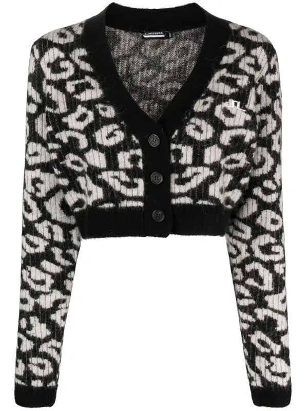 J. Lindeberg Mallory Leopard-pattern Cardigan