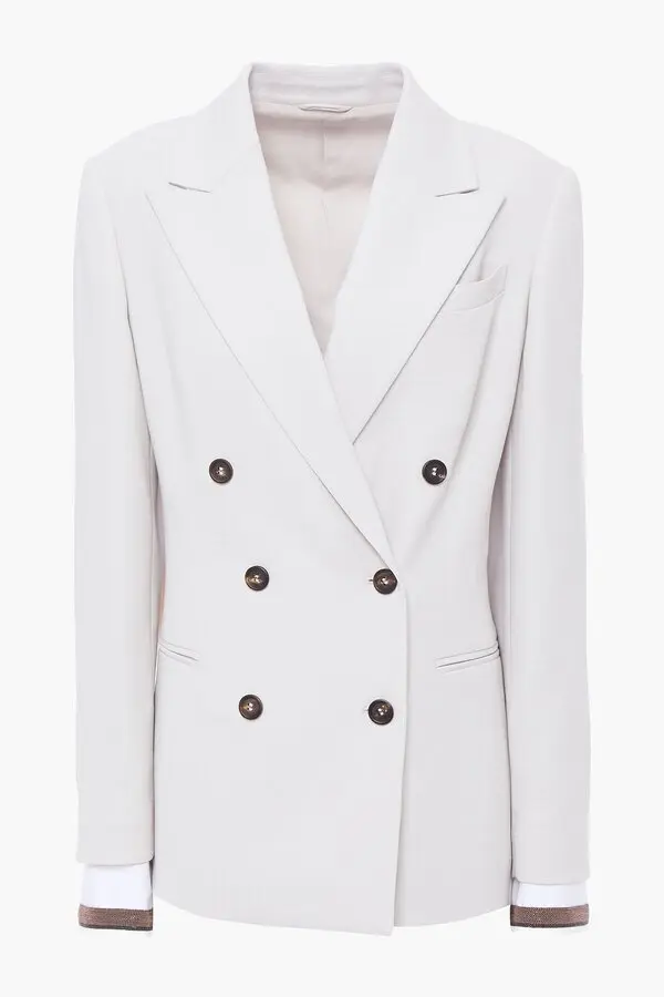 Brunello Cucinelli Double-breasted Blazer With Bead Embellishments