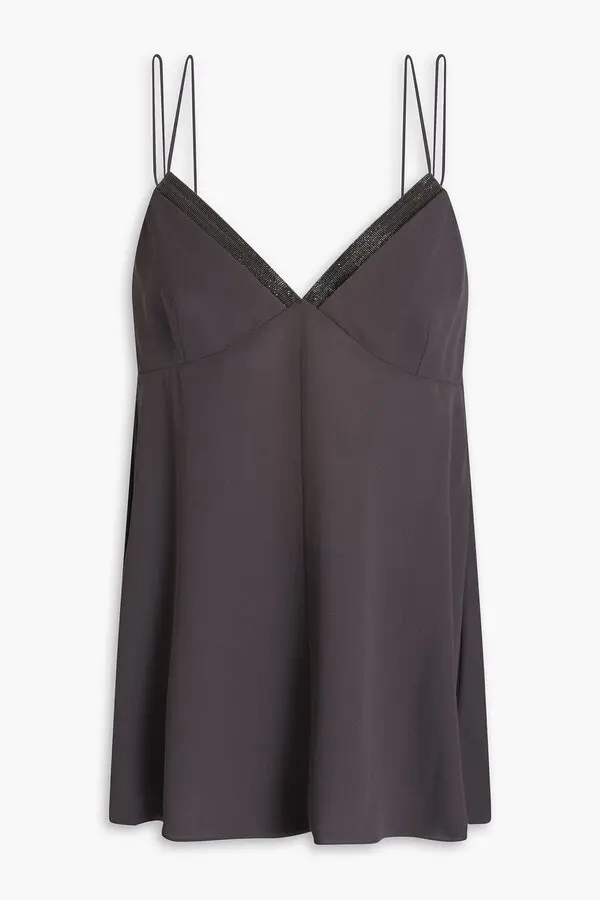 Brunello Cucinelli Bead-embellished Silk Camisole