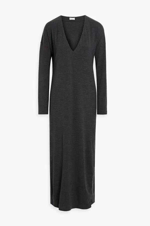 Brunello Cucinelli Wool-blend Jersey Maxi Dress