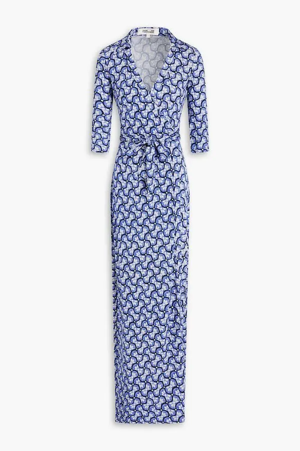 Diane Von Furstenberg Abigail Printed Maxi Wrap Dress - Blue