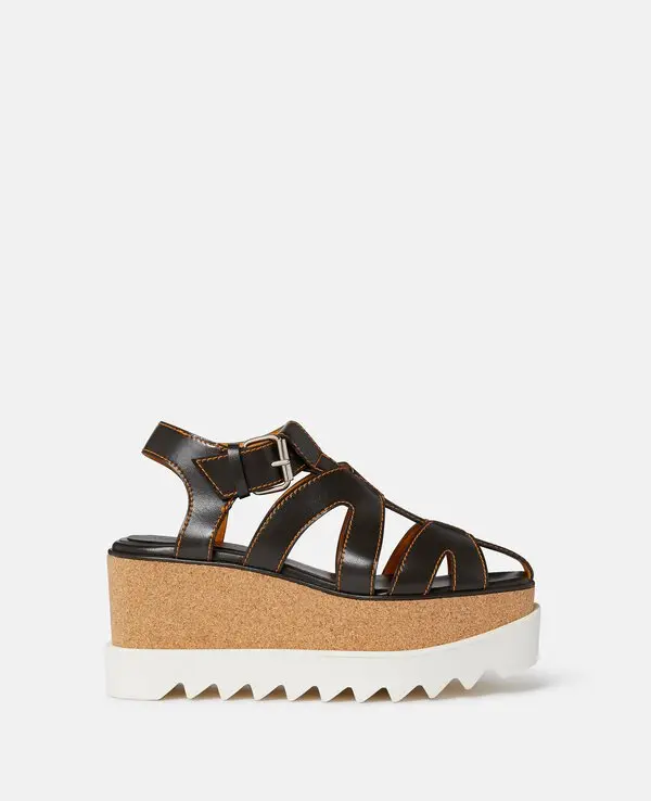 Stella McCartney Elyse Veuve Clicquot Platform Sandals - Chocolate