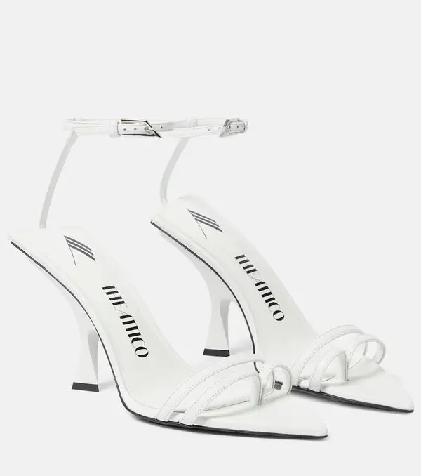 Attico Ester 95 Leather Sandals - White