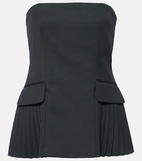 Simkhai Vita Off-shoulder Wool-blend Bustier Top