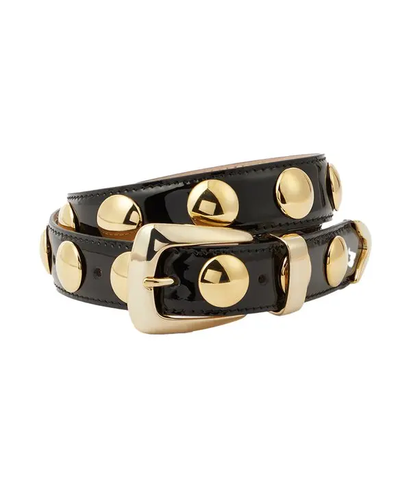 Khaite Benny Studded Patent Leather Belt