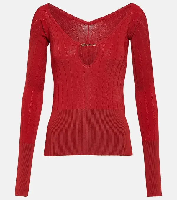 Jacquemus Le Haut Pralu Off-shoulder Sweater - Red