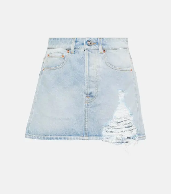Vetements Distressed Denim Miniskirt