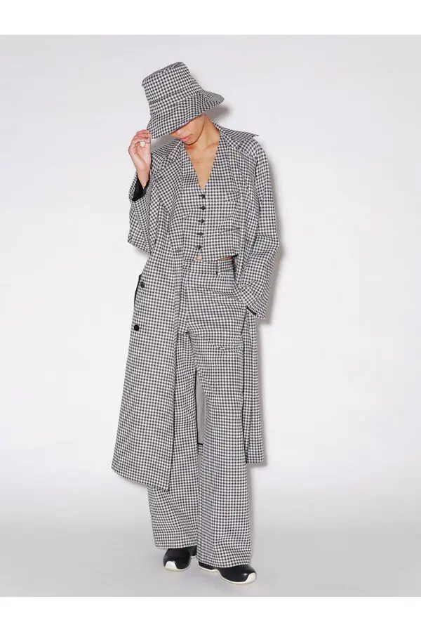 Rosetta Getty Gingham Bucket Hat - Black