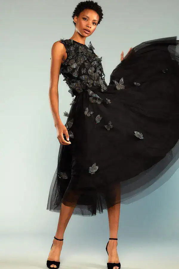 green emerald velvet dress Floral Embroidered Tulle Gown With 3D Flower – Terijon.com main image 1