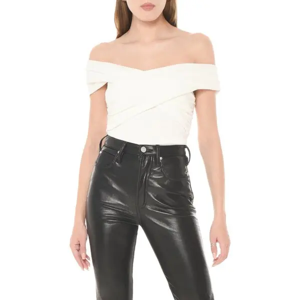 WAYF Crossover Off-the-shoulder Bodysuit