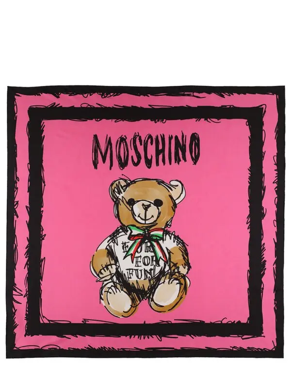 Écharpe Moschino Vintage - 100% Soie Mousseline - Dimensions 50x160 Cm - Couleur Beige - Très Bon État Général