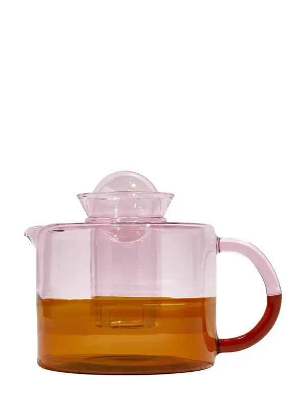 FAZEEK Two-tone Pink & Amber Tea Pot - Pink,orange | Editorialist