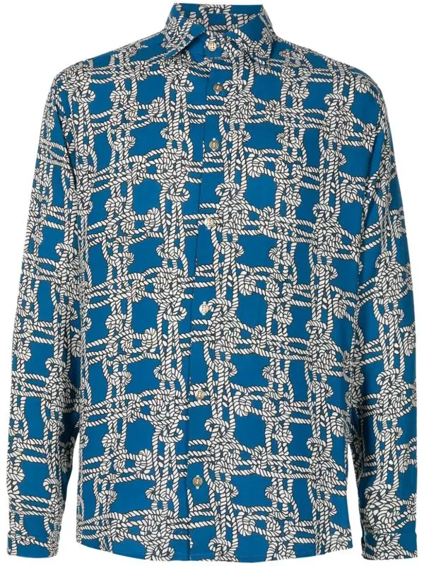 AMIR SLAMA Graphic-print Satin Shirt