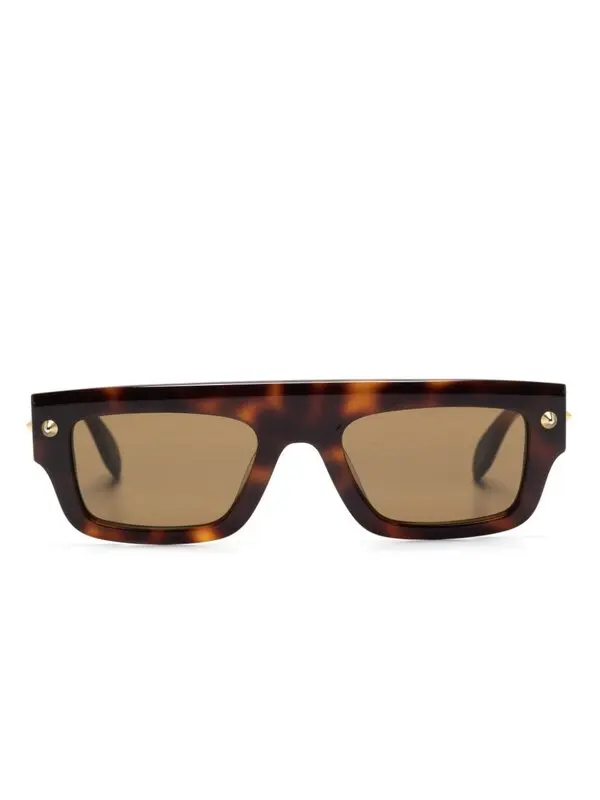 Alexander McQueen Spike Studded Sunglasses - Brown