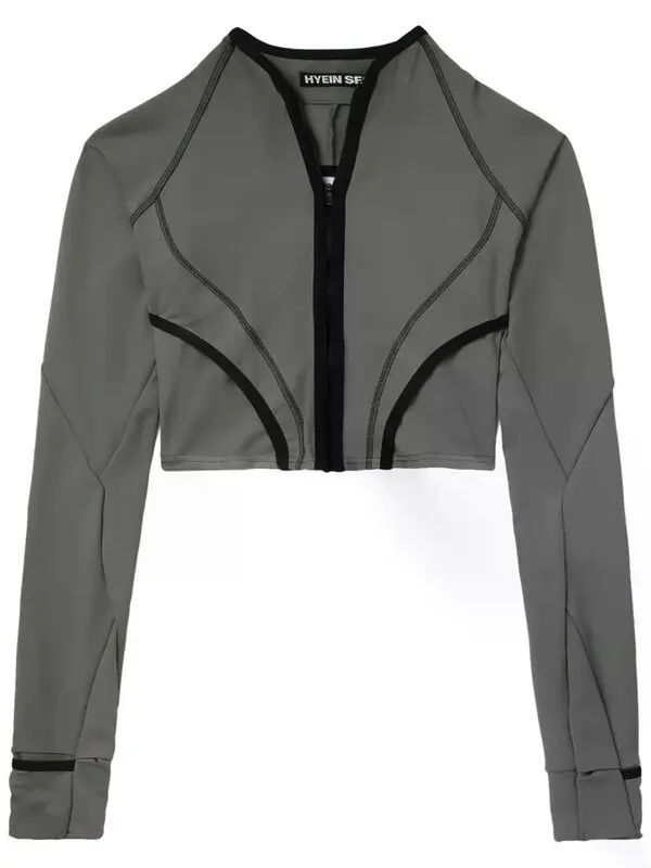 HYEIN SEO Cut-out Zip-up Crop Top