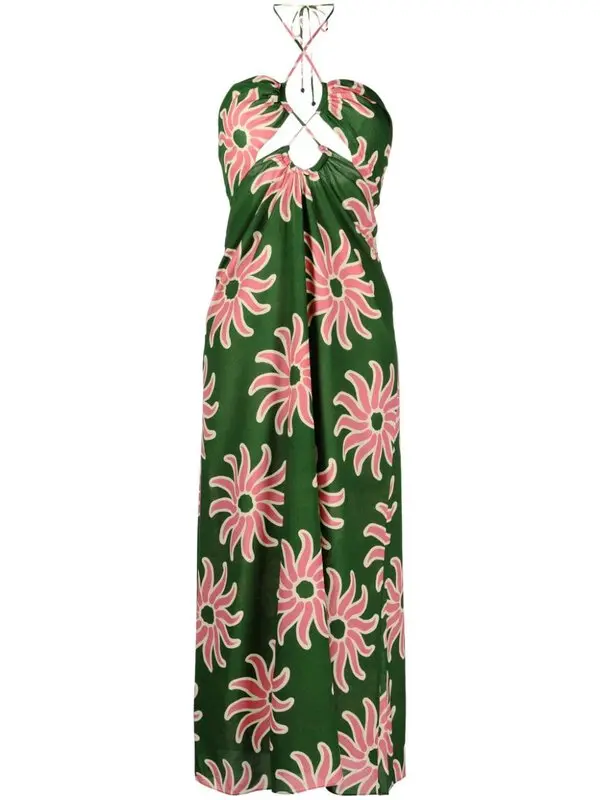 CALA DE LA CRUZ Roge Graphic-print Midi Dress