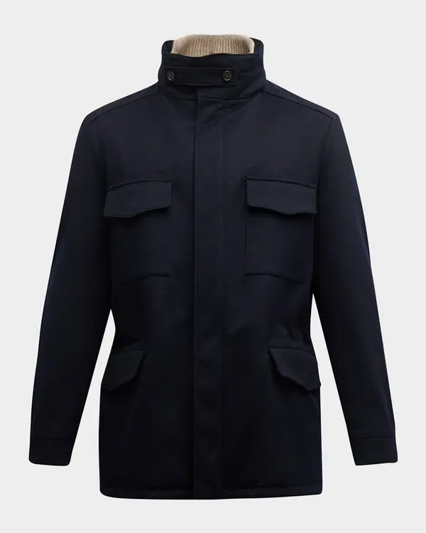 Loro Piana Cashmere Storm System Traveller Jacket - Blue/navy