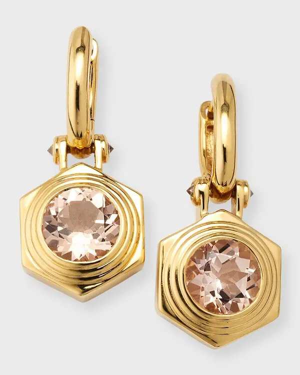 Harwell Godfrey Hexed Drop And Diamond Huggie Earrings