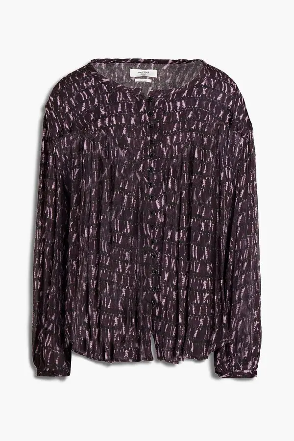 MARANT ETOILE Tie-dyed Crepon Blouse - Dark Purple